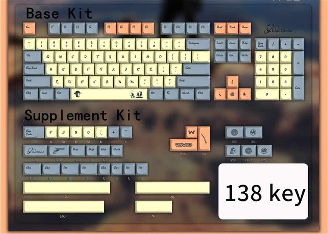 Western World Keycaps Set Dye-sublimation 61/87/104/108/ Key, Best ...