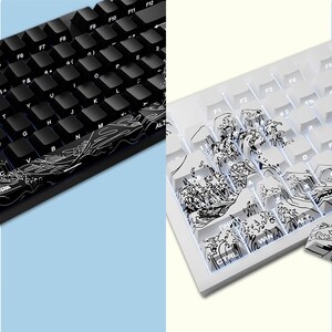 Blue Wave Keycaps Set, Ocean Wave Side Engraved Keycaps Set, Cherry ...