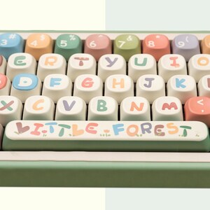 Cartoon Cute Keycaps Set, Forest Animal Graffiti Keycaps Set ...