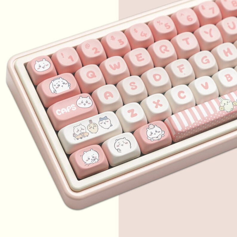 Kawaii Pink Keycap Set, Pink Gradient Keycaps Set, Cute Anime Keycap ...