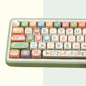 Cartoon Cute Keycaps Set, Forest Animal Graffiti Keycaps Set ...