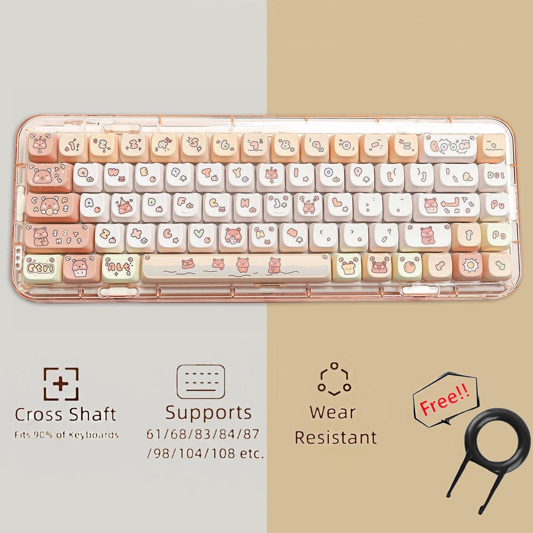 Cute Capybara Keycaps Set, Graffiti Anime Keycaps Set, MAO Profile 134 ...