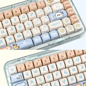 Cute Duck Anime Keycaps Set, Cartoon Graffiti Keycap Set, Mechanical ...