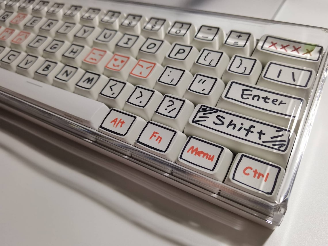 White Personalized Graffiti Keycaps Set PBT XDA 87/68/980/108 - Etsy