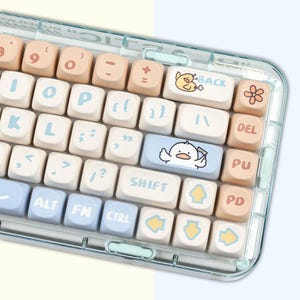 Cute Duck Anime Keycaps Set, Cartoon Graffiti Keycap Set, Mechanical ...