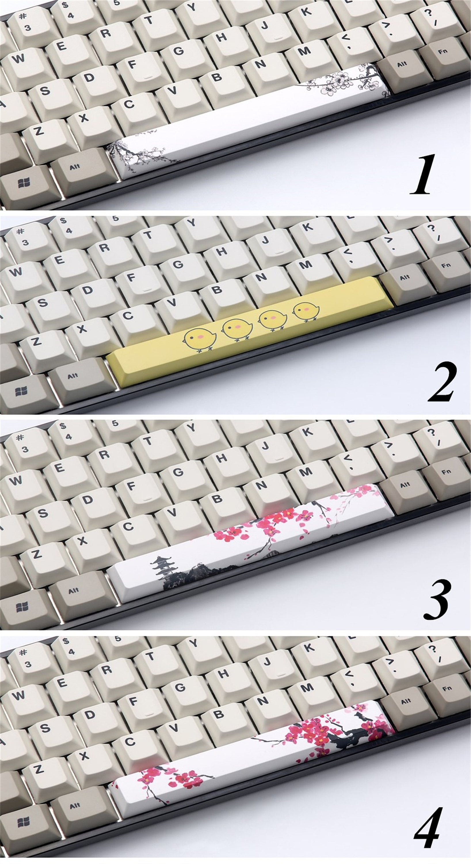 6.25X Space Bar Cherry Keycaps, Best Personalized MX Mechanical Keycaps ...