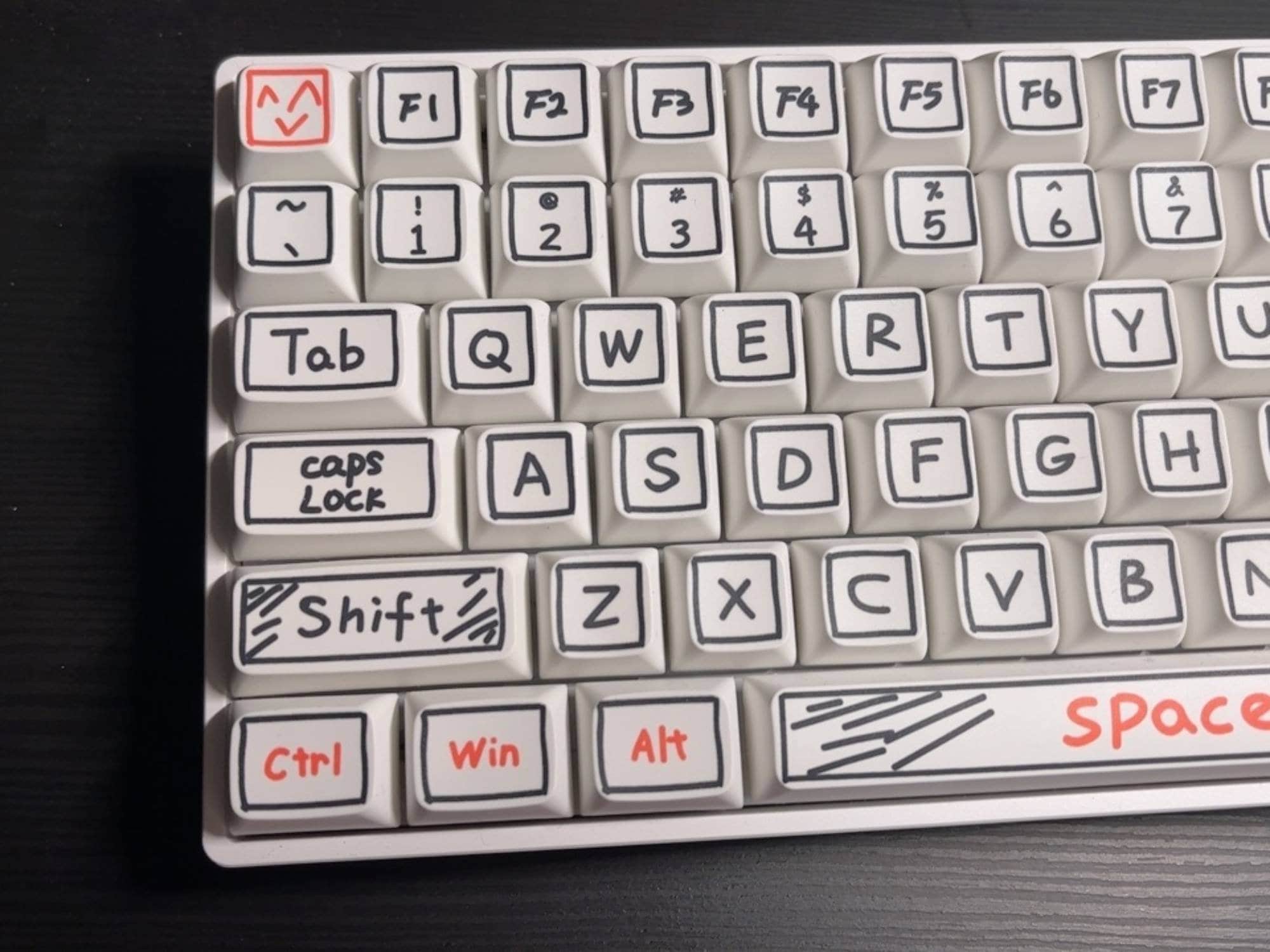 White Personalized Graffiti Keycaps Set, PBT XDA 87/68/980/108 Key ...
