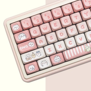 Kawaii Pink Keycap Set, Pink Gradient Keycaps Set, Cute Anime Keycap ...
