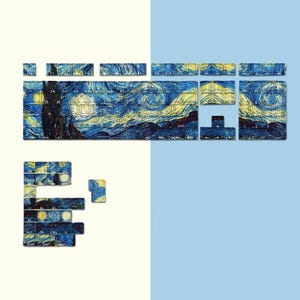 Art Starry Night Keycaps Set, the Starry Night Translucent Keycaps Set ...