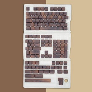 Wooden Walnut Keycaps Set, Vintage Wood Grain Keycaps Set, Mechanical ...