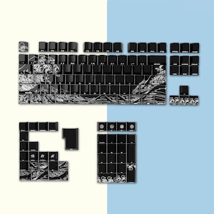 Blue Wave Keycaps Set, Ocean Wave Side Engraved Keycaps Set, Cherry ...