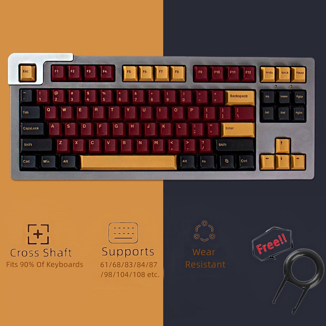 Vintage Red Keycap Set, 168 PBT Cherry Keycaps Set, Mechanical Keyboard ...