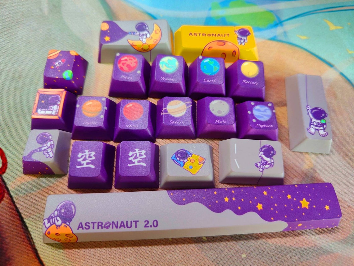 Purple Astronauts Keycaps Set Mechanical Keyboard Keycap Set - Etsy