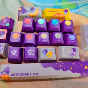 Purple Astronauts Keycaps Set, Mechanical Keyboard Keycap Set, Cherry ...