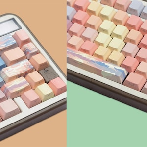 Colorful Cloud Gradient Keycaps Set, Evening Sunset Side Engraved ...