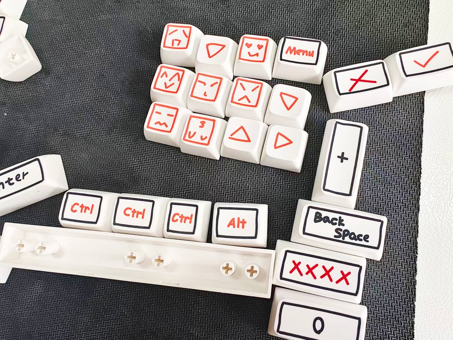 White Graffiti Keycaps Set, Mechanical Keyboard Keycaps Set, XDA PBT ...