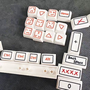 White Graffiti Keycaps Set, Mechanical Keyboard Keycaps Set, XDA PBT ...