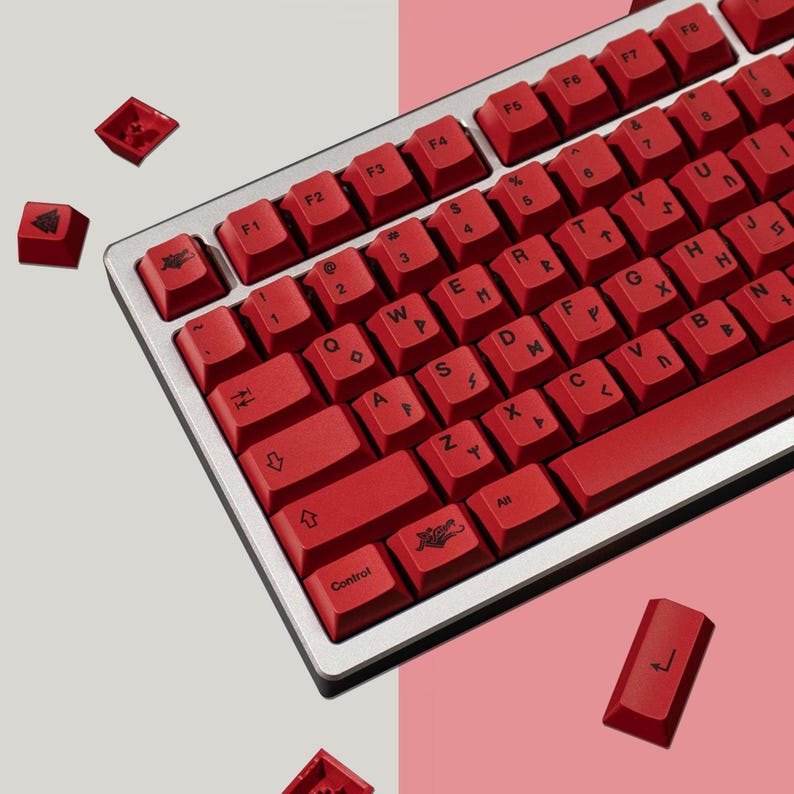 Retro Red Keycaps Set, Mechanical Keyboard Universal Keycaps, Cherry ...
