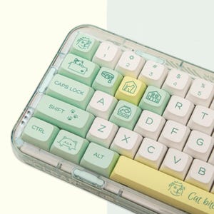 Quirky Cat Graffiti Keycaps Set, Cute Cat Anime Keycaps Set, Artisan ...