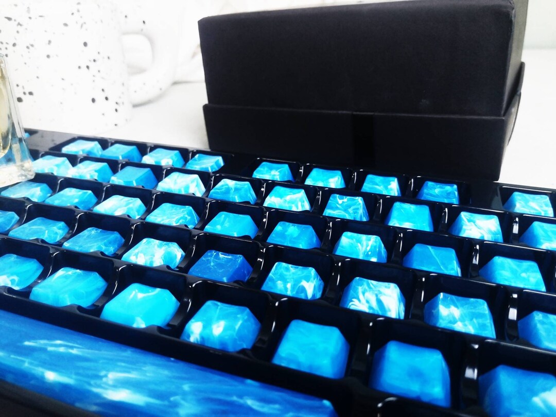 Glacier Blue Fully Transparent Keycaps Set, 124pcs Mechanical Keyboard ...