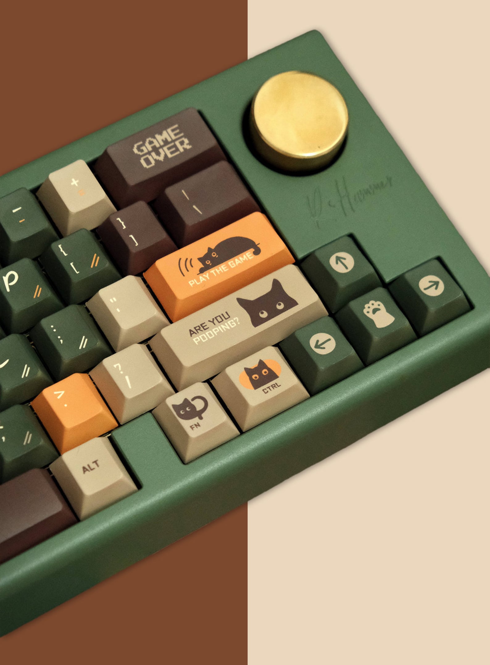 Game Cat Keycaps Set, Green Vintage Keycaps Set, Cute Cat Keycap Set ...