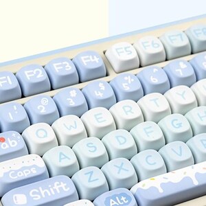 Cute Ice Cream Keycaps Set, Graffiti Blue Keycaps Set, Mechanical ...