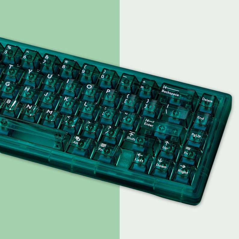 Green Full Transparent Keycaps Set, Mechanical Keyboard Universal ...