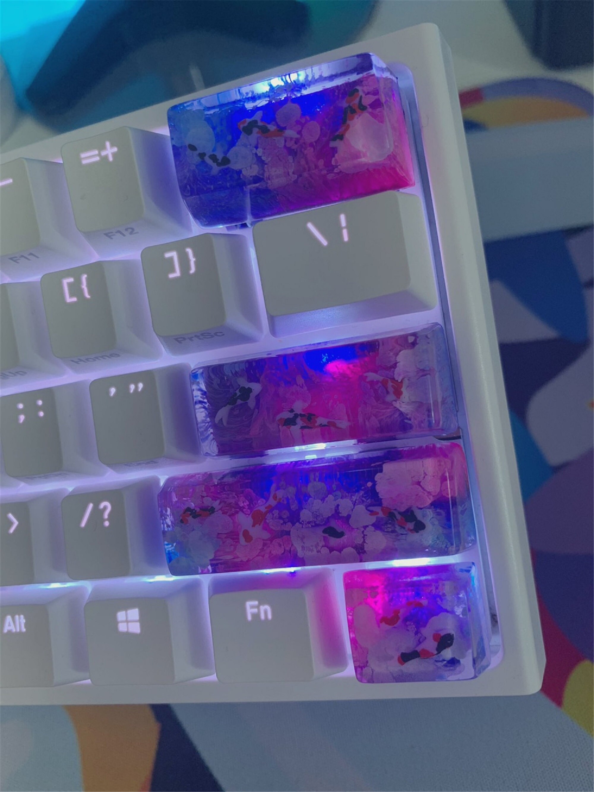 Colorful Goldfish Pond Keycaps Best Personalized Mechanical - Etsy
