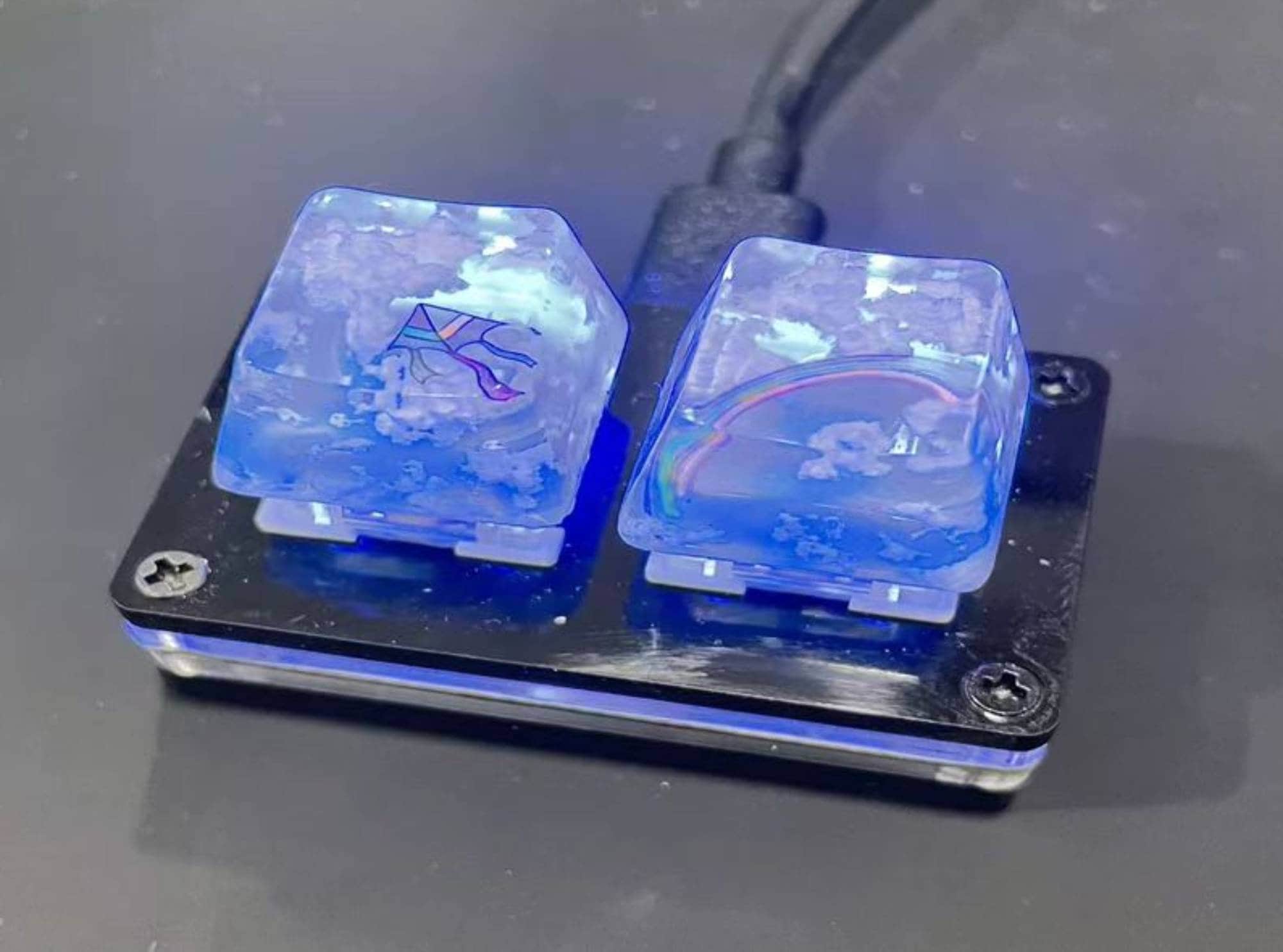 Blue Sky Clouds Transparent Keycaps, Best Personalized Mechanical ...