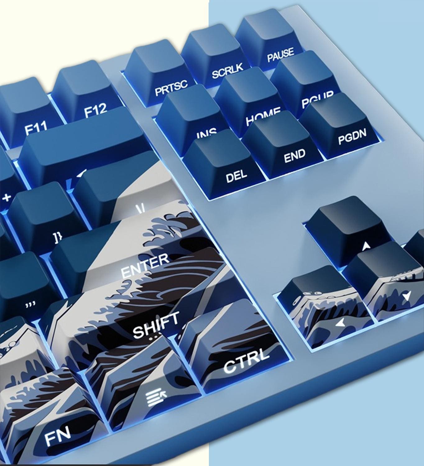 Blue Wave Keycaps Set, Ocean Wave Side Engraved Keycaps Set, Cherry ...