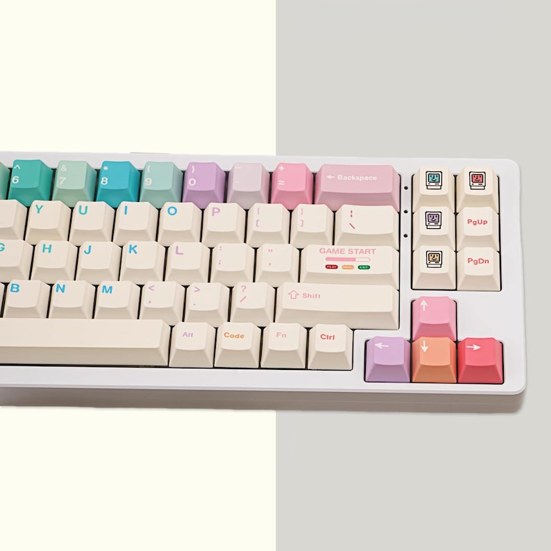 Macaron Colors Keycaps Set, Cream Mechanical Keyboard Universal Keycap ...