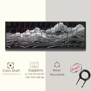 Line Mountain Keycaps Set, Black White Line Keycap Set, Side Engraved ...