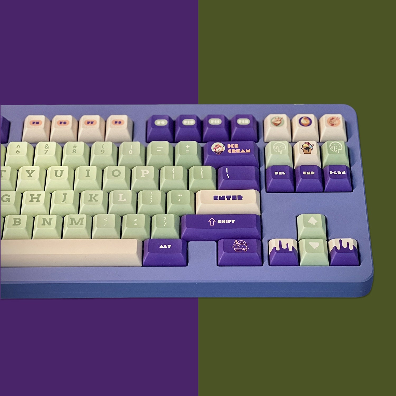 Mint Green Ice Cream Keycap Set, Cute Keycaps Set, Mechanical Keycaps ...