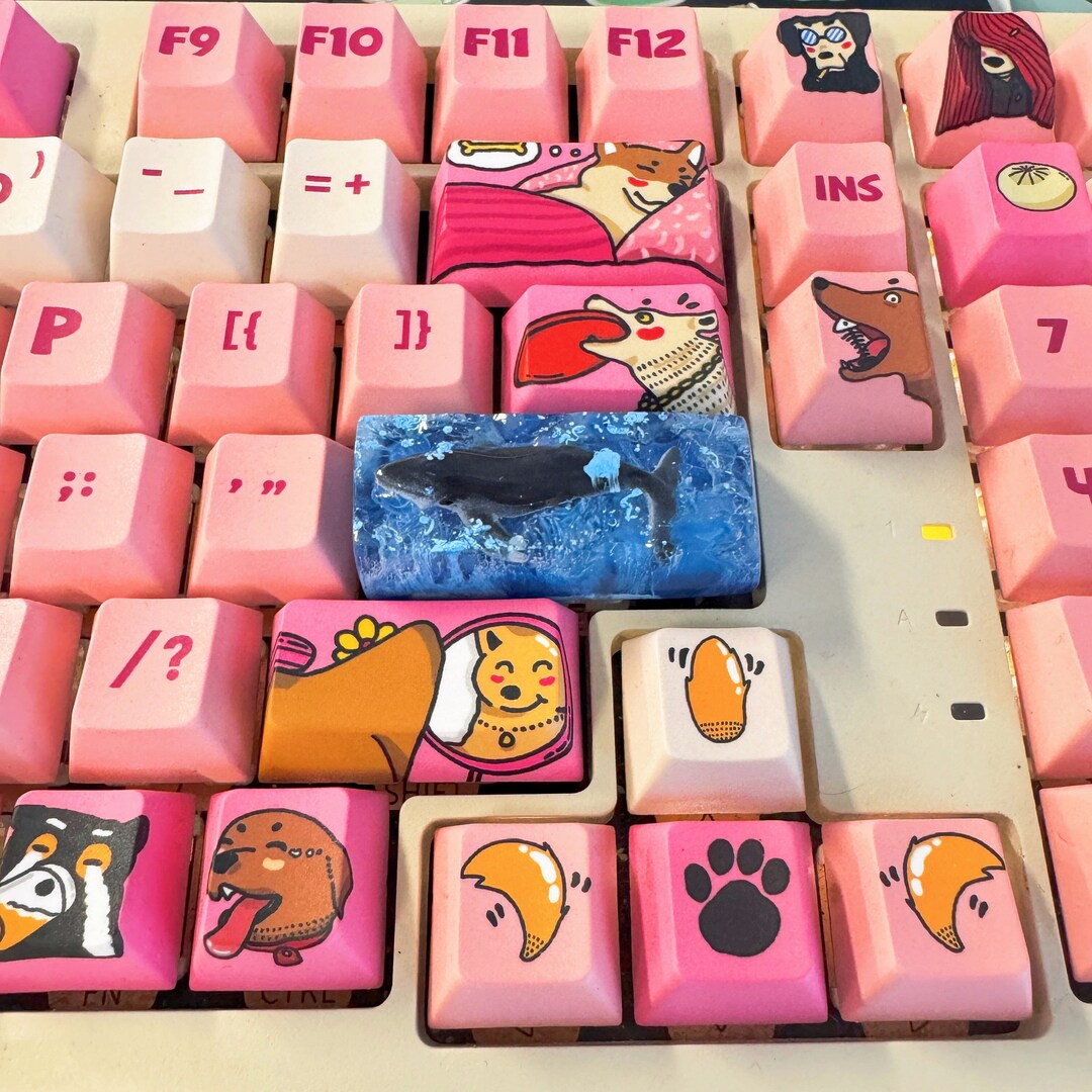 Ocean Whale Keycaps, Artisan Resin Keycap, Custom Mechanical SA 2.25U 6 ...