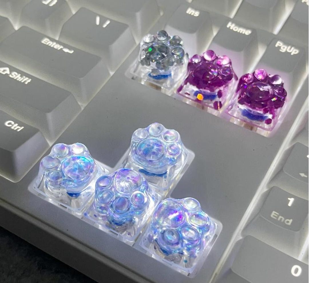 Translucent Cats Keycaps, Kawaii Cherry MX Keycaps, High Quality ...