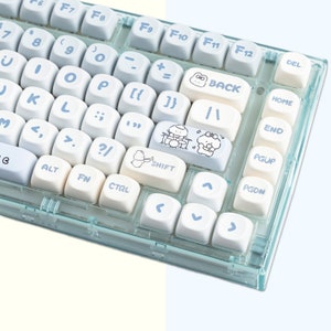 Band Puppy Blue Gradient Keycap Set, Cute Dog Keycaps Set, Anime ...