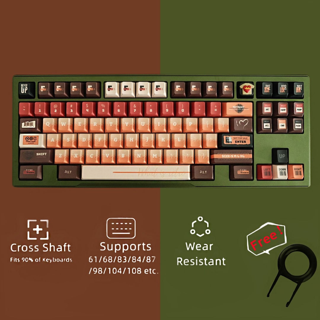 Vintage Gradient Keycaps Set, Mechanical Keyboard Keycaps Set, 143 PBT ...