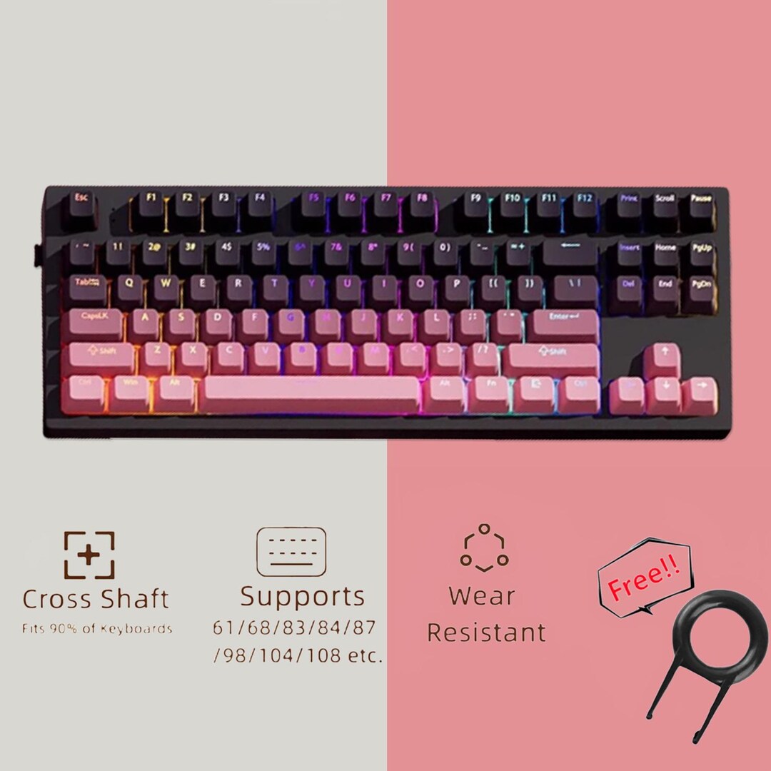 6 Gradient Colors OEM Keycaps Set, Backlit Keycaps Set, Artisan Keycap ...