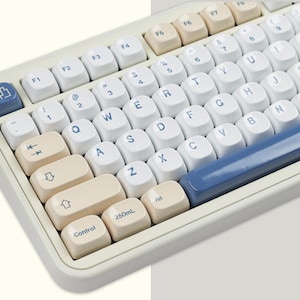 Simple Ceramic Keycaps Set, Beige Keycaps Set, Mechanical Keyboard ...