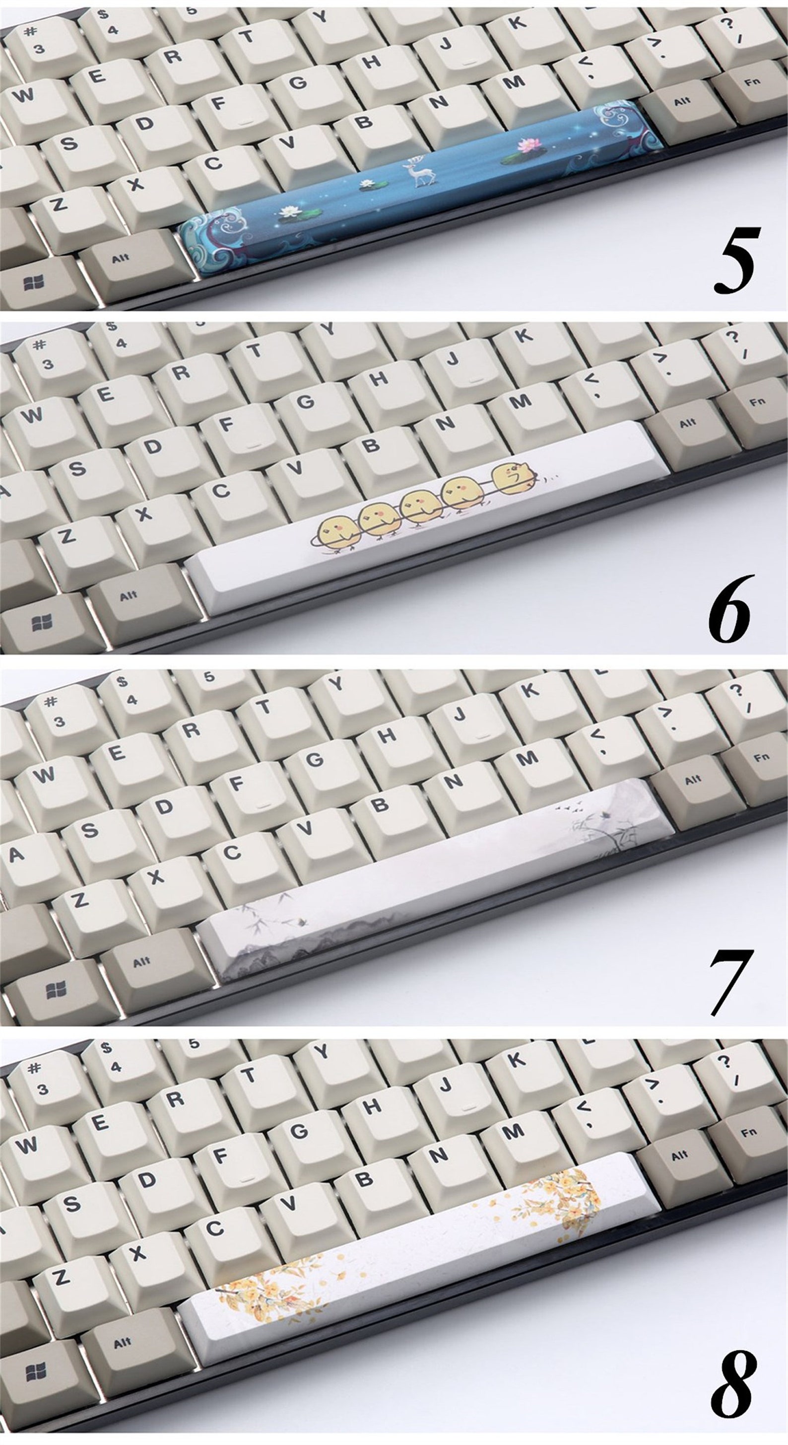 6.25X Space Bar Cherry Keycaps, Best Personalized MX Mechanical Keycaps ...