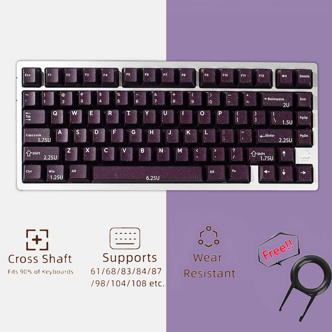 Glitter Purple Keycaps Set, Vintage Purple Keycaps Set, Mechanical ...