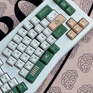 Green Keyboard Keycaps Set, Cherry PBT Division Key, Matcha Mechanical ...