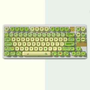 Green Cute Frog Keycaps Set, Green Translucent Keycap Set, Mechanical ...