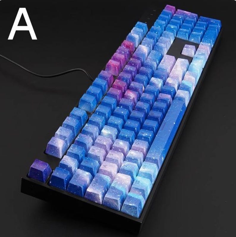 Universe of Stars Cherry Keycaps Set, Dye-sublimation PBT 104/108 Key ...
