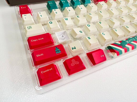 Red Christmas Keycaps Set Mechanical Keyboard Keycaps Set - Etsy