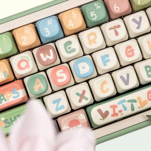 Cartoon Cute Keycaps Set, Forest Animal Graffiti Keycaps Set ...