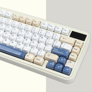 Simple Ceramic Keycaps Set, Beige Keycaps Set, Mechanical Keyboard ...