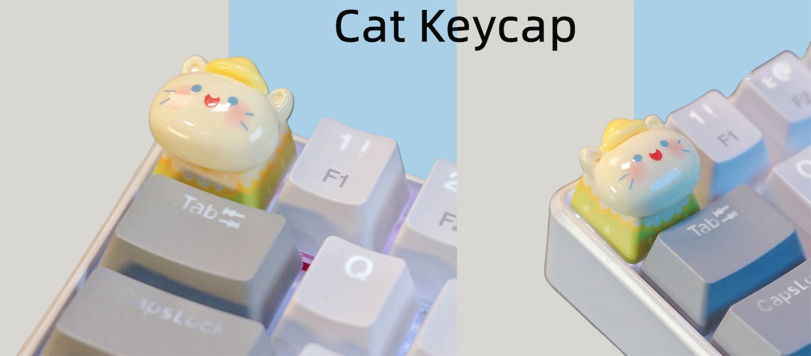 Cute Cat Keycap Set, Anime Keycaps Set, Mechanical Keyboard Keycaps Set ...