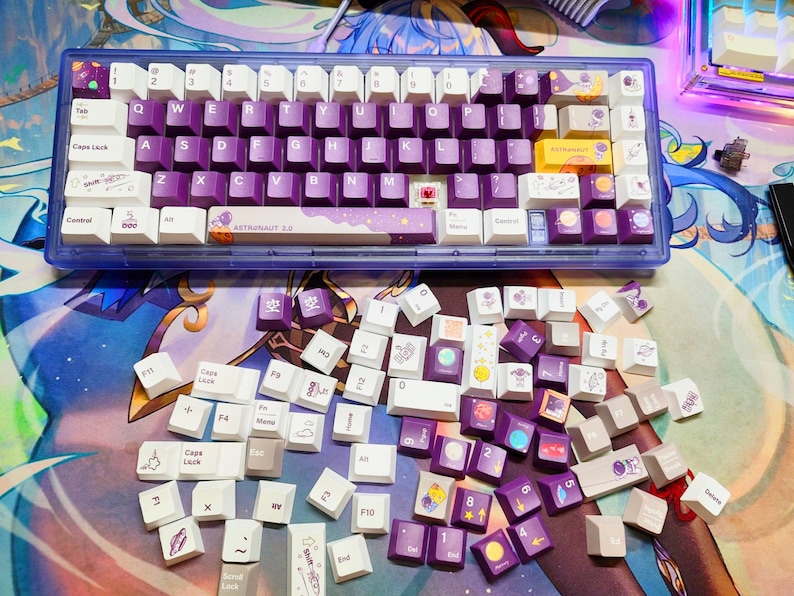 Purple Astronauts Keycaps Set, Mechanical Keyboard Keycap Set, Cherry ...