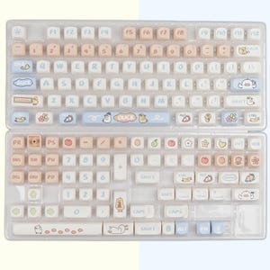 Cute Duck Anime Keycaps Set, Cartoon Graffiti Keycap Set, Mechanical ...